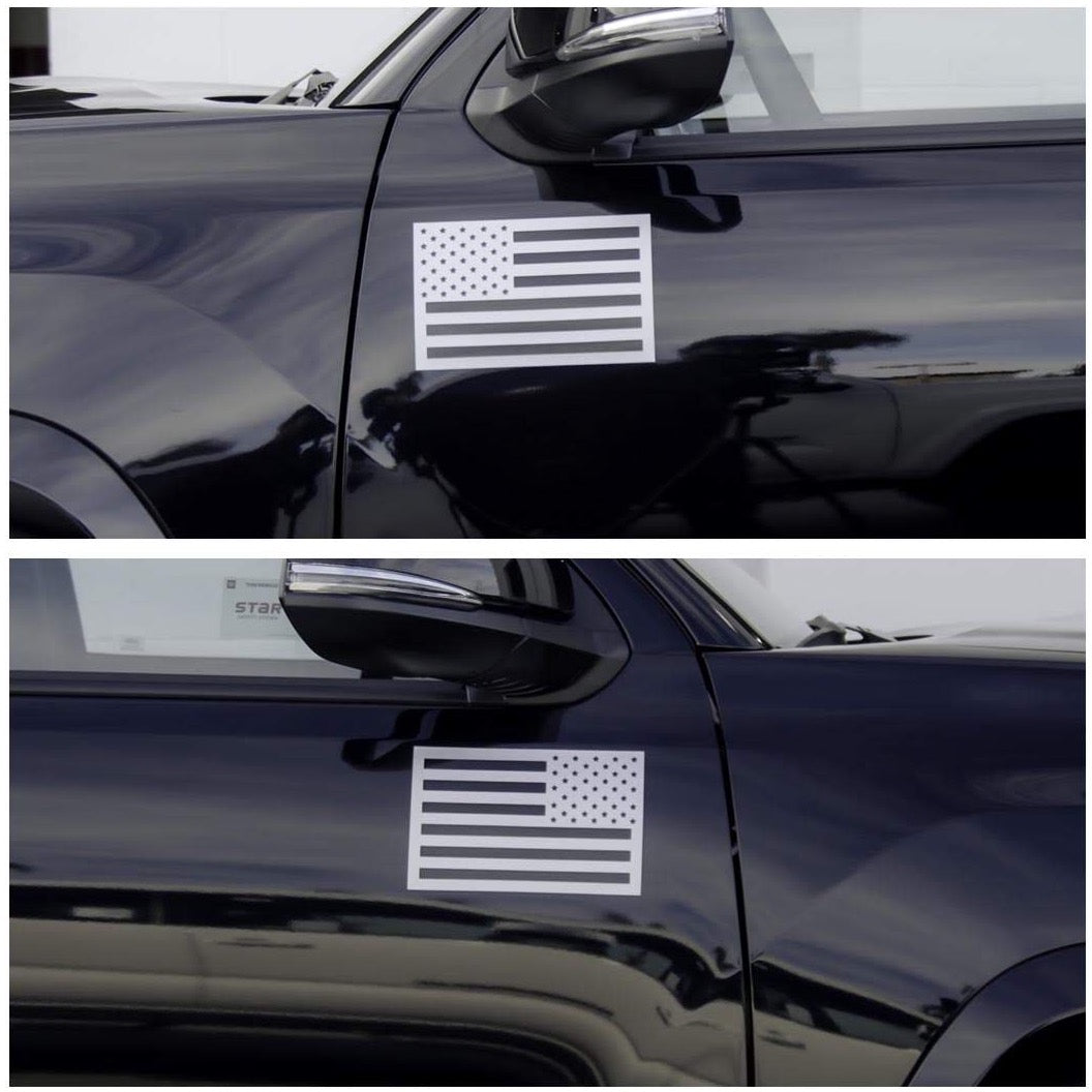 American Flag Magnets Metallic Grey UV-Stable Prints